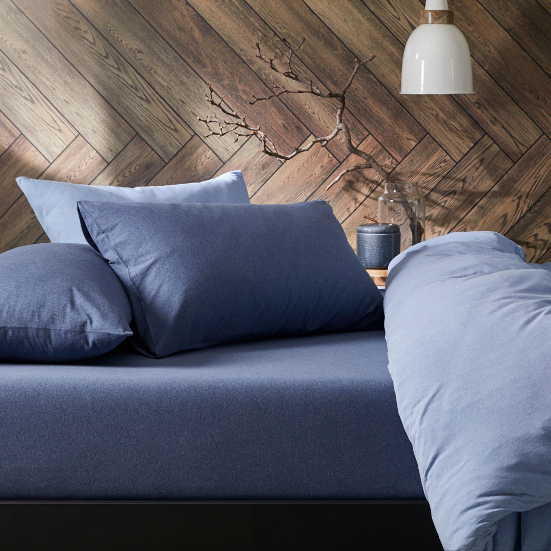 Buy Jersey Fitted Sheet - Denim Online | Bed Bath N' Table