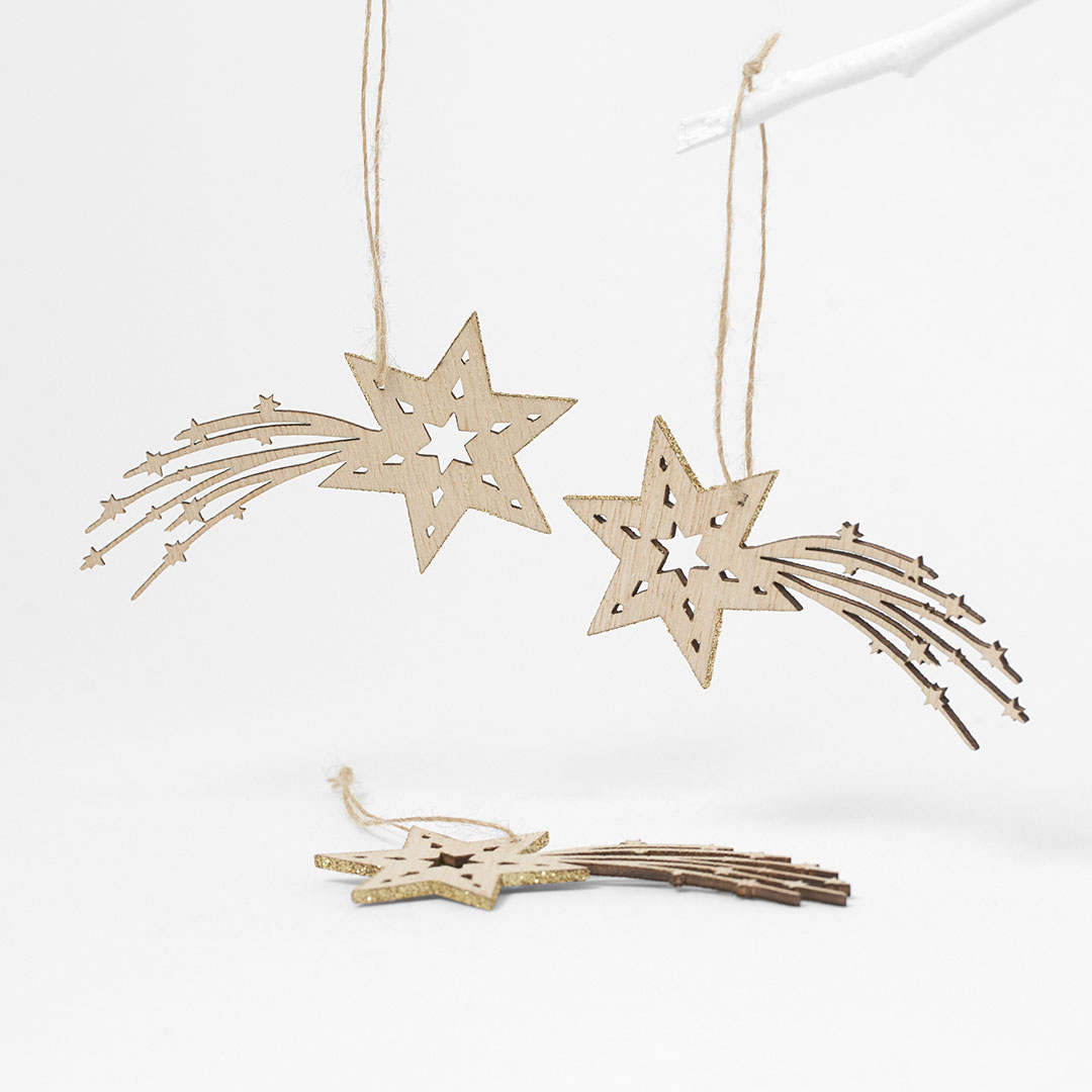 Buy Wooden Shooting Star Dec Set of 6 Online | Bed Bath N' Table