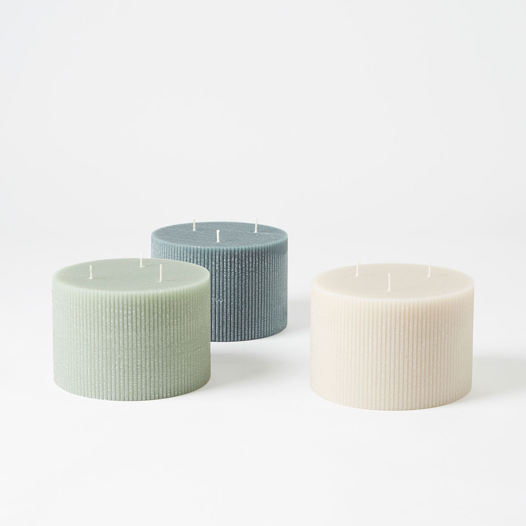 Buy 3 Wick Fine Ribbed Candle Online | Bed Bath N' Table