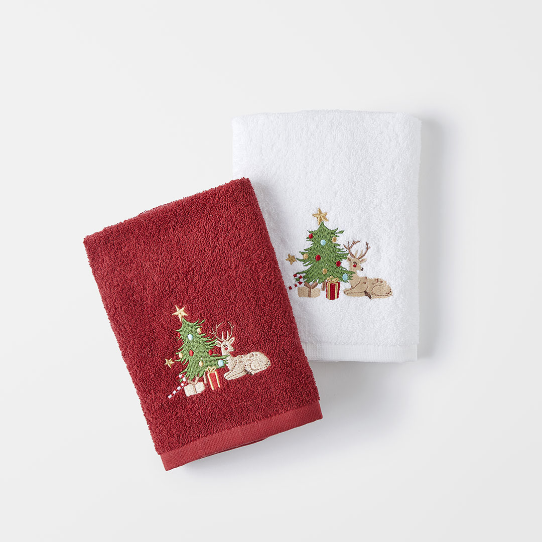 Shop Xmas Embroidered Tree And Reindeer Online | Bed Bath N' Table