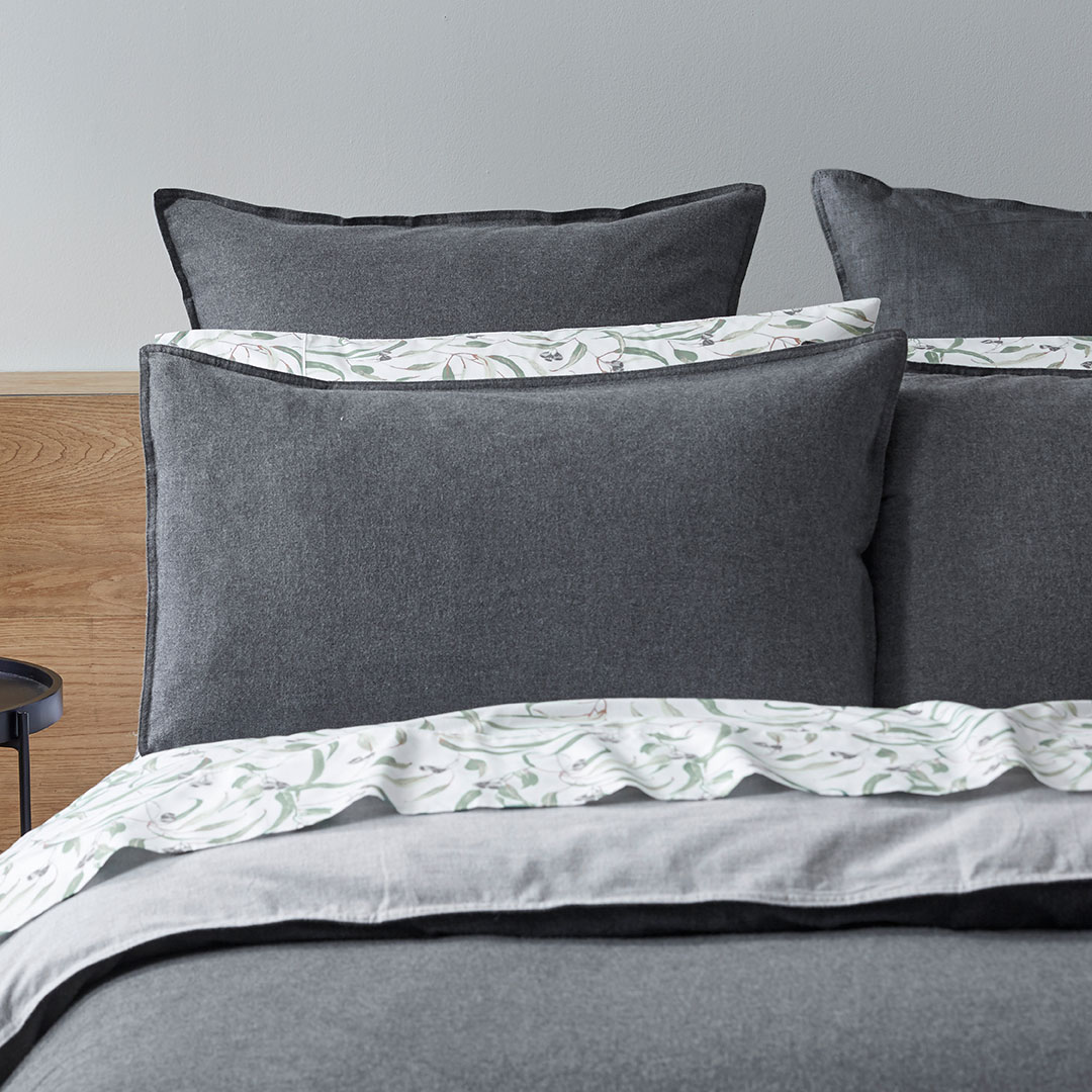 Buy Lusso Quilt Cover - Charcoal Online | Bed Bath N' Table